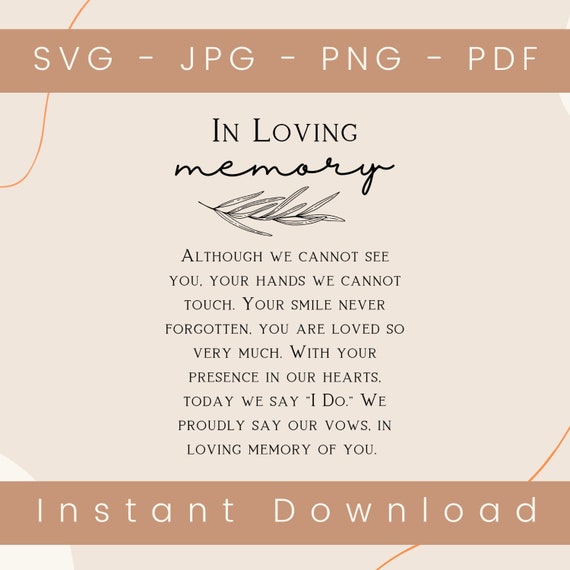 Family Remembrance Sign Svg Wedding Sign Svg Personalized - Etsy