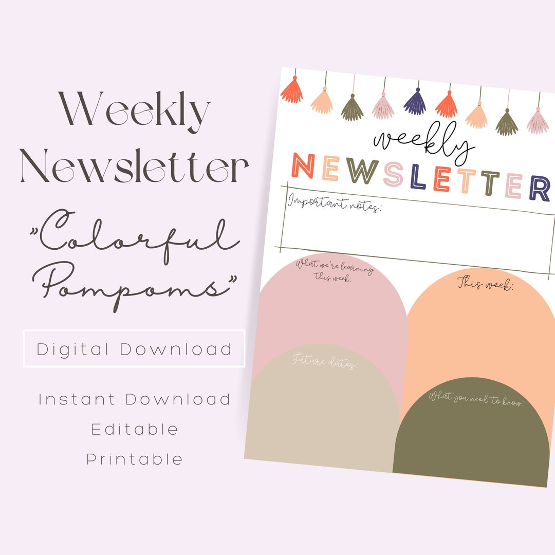 Weekly Classroom Newsletter Template Classroom Forms - Etsy