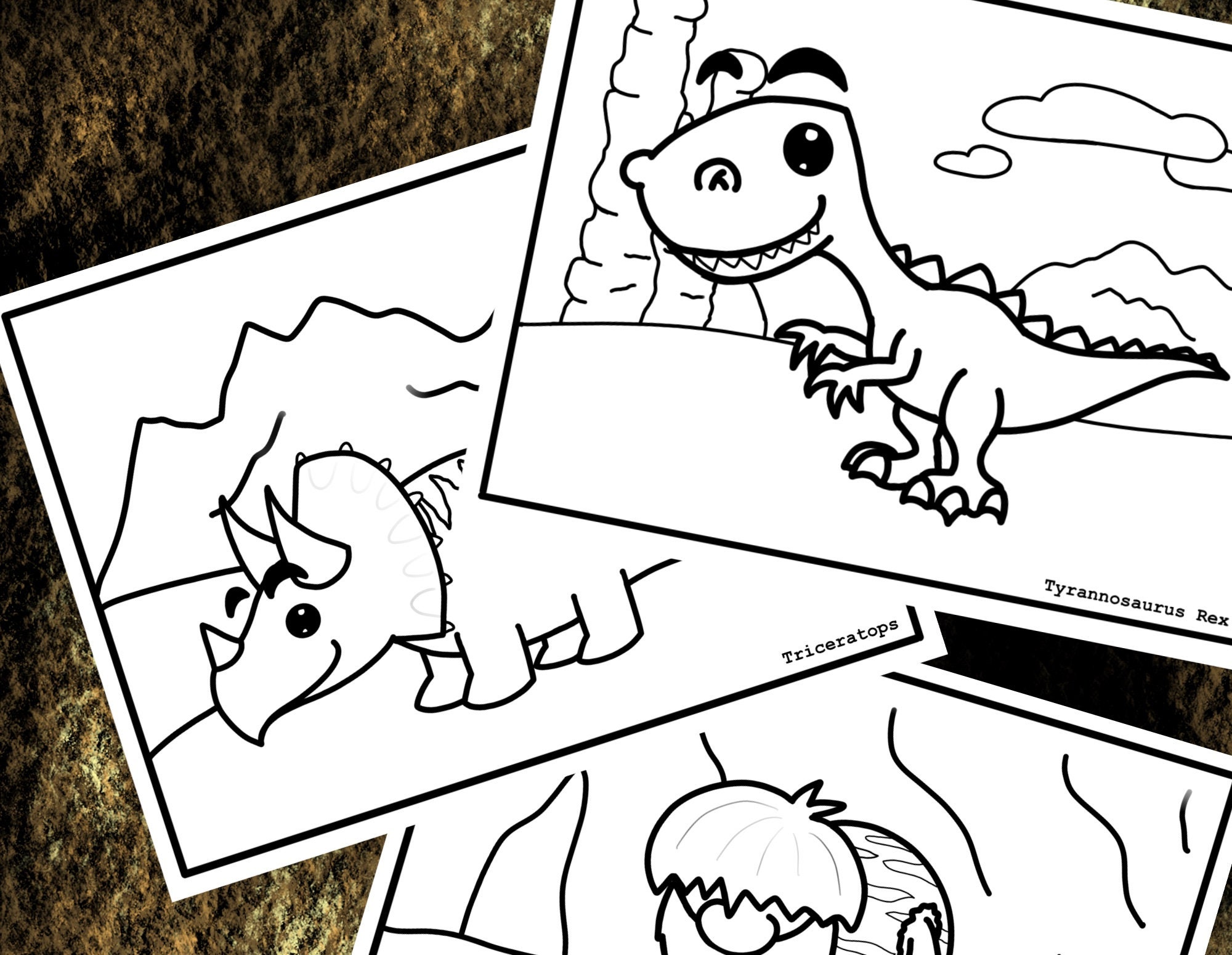 DIGITAL FILE Dinosaur Coloring Pages, Kids Dinosaur Coloring, Coloring ...