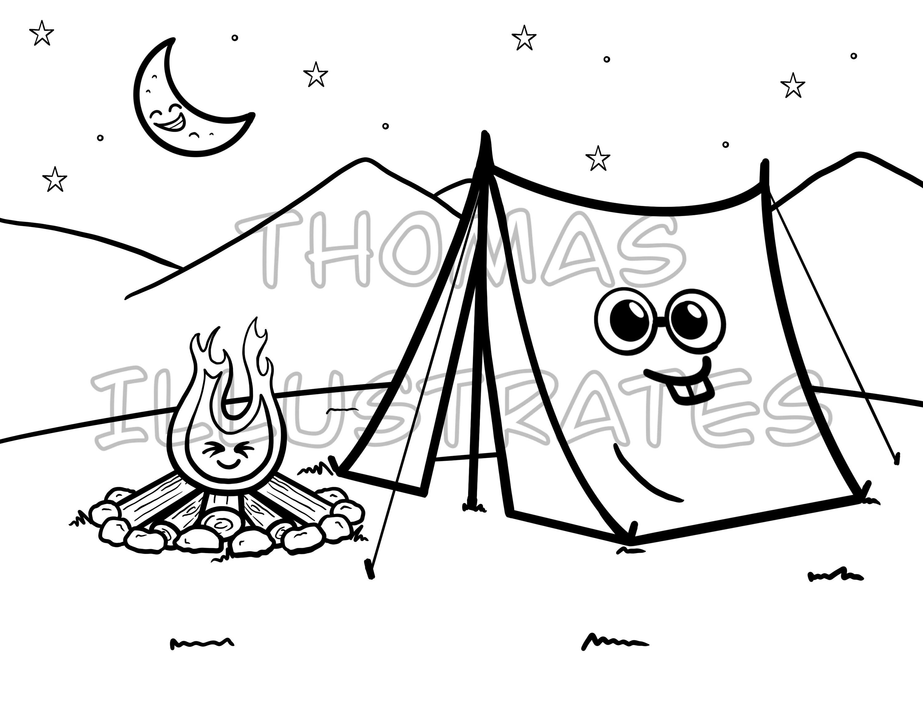 Tent Coloring Page
