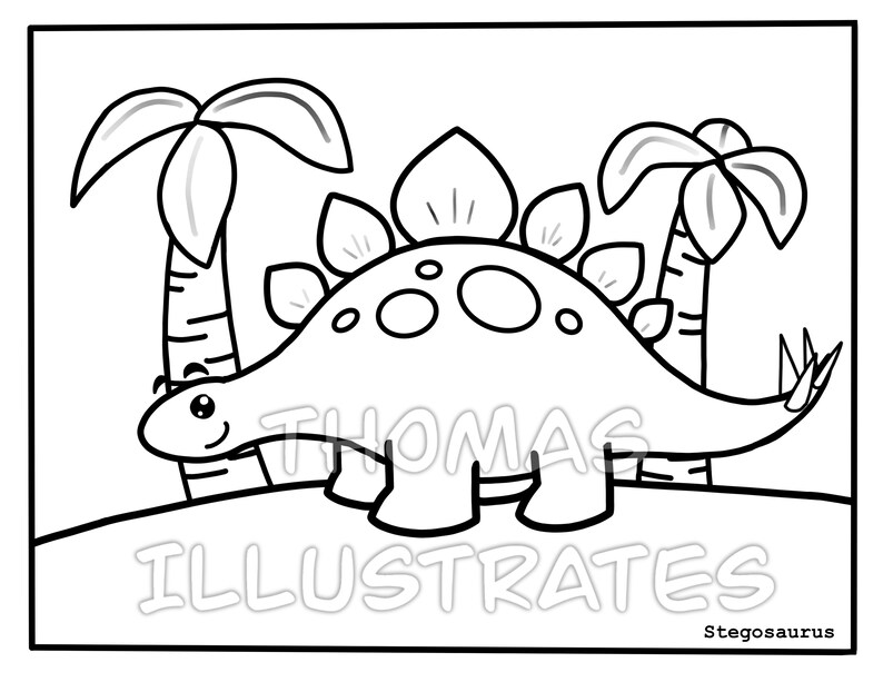 DIGITAL FILE Dinosaur Coloring Pages, Kids Dinosaur Coloring, Coloring ...