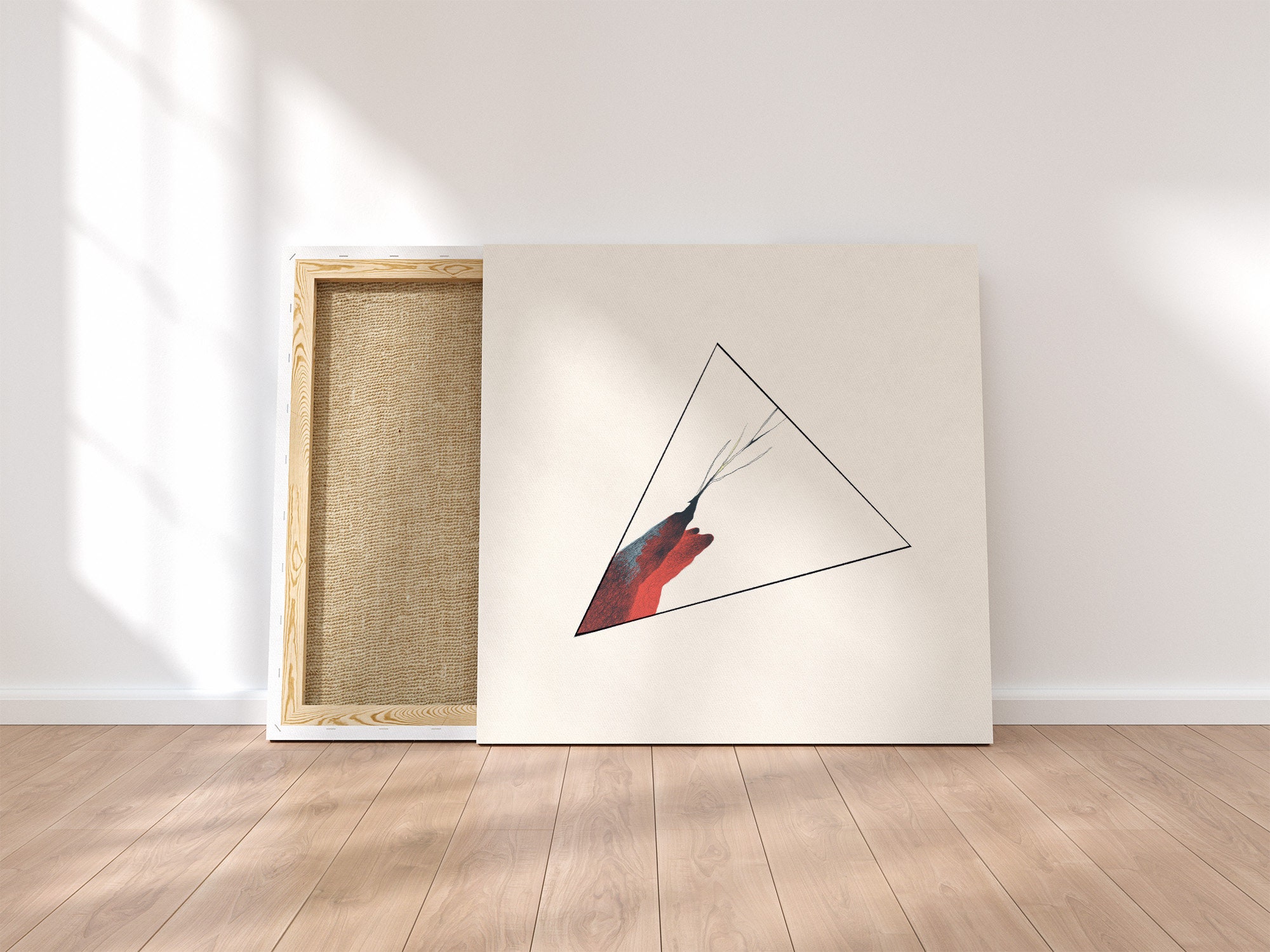 Triangle Art Print, Plant Poster, Triangle Wall Decor, Abstract Nordic ...