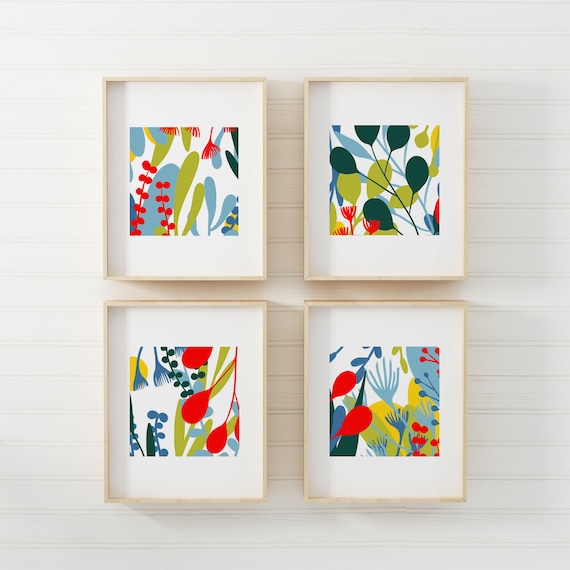 Plants Set of 4 Prints Set of Four Prints 4 Piece Wall Art | Etsy