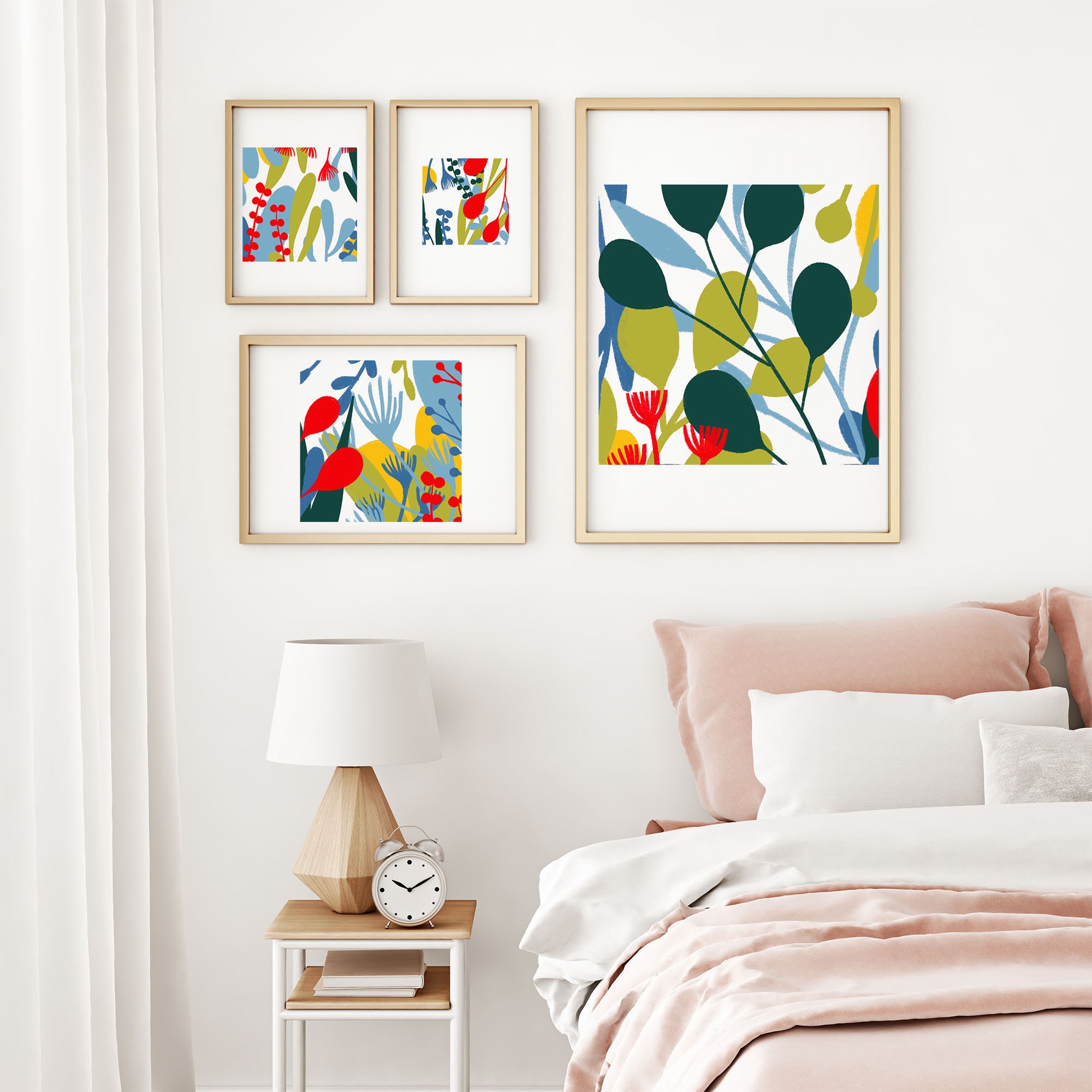 Plants Set of 4 Prints, Set of Four Prints, 4 Piece Wall Art, Designer ...