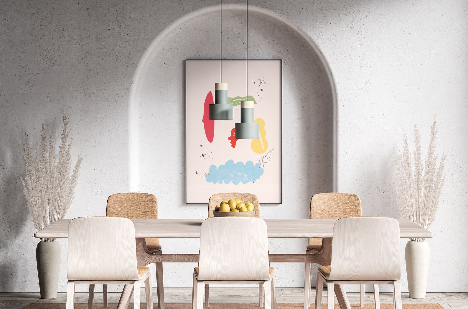 Cute Poster, Blue and Red Designer Poster, Cool Modern Wall Art, One ...