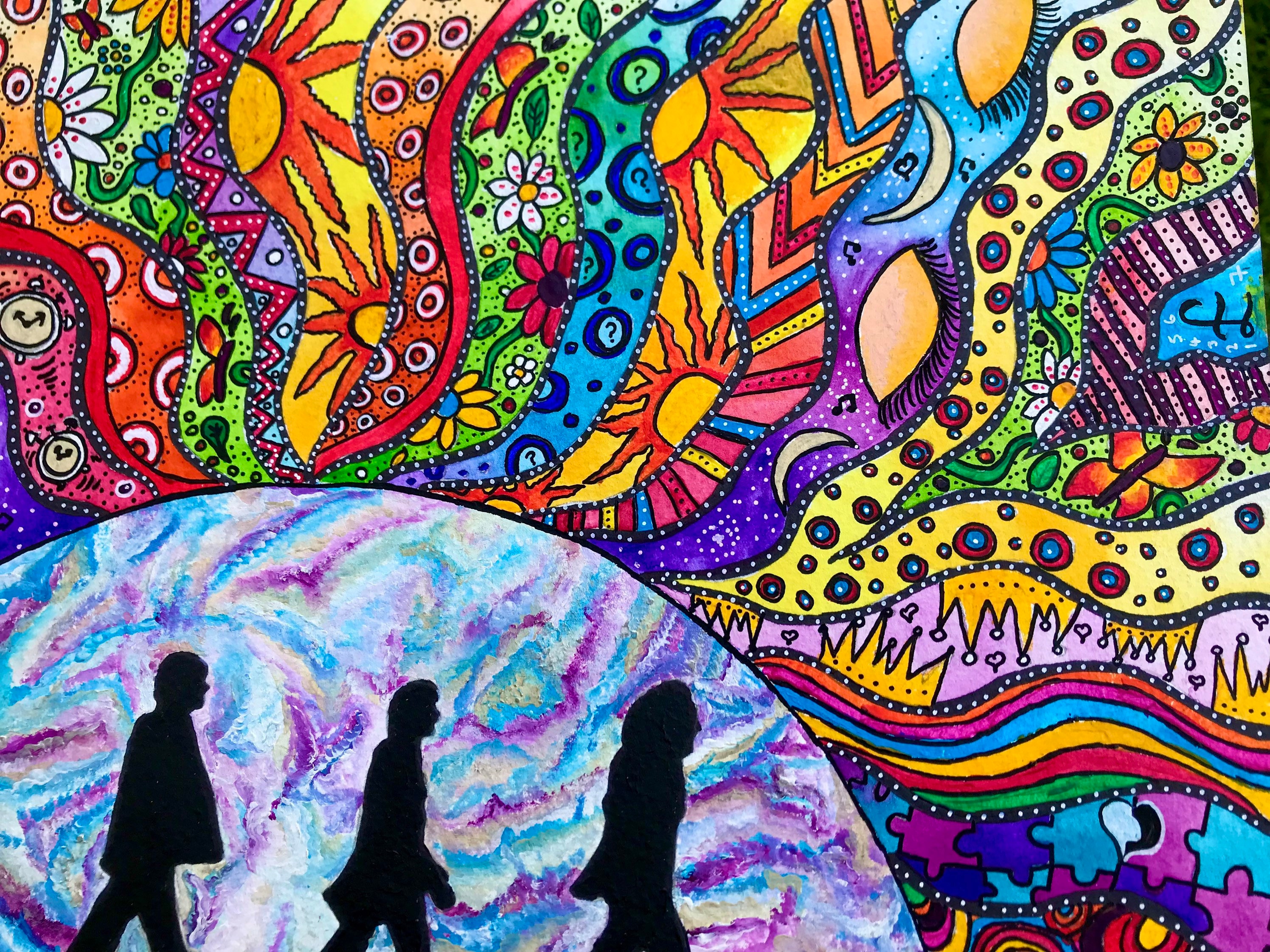 The Beatles Psychedelic Art Prints Abbey Road Illustrated - Etsy UK