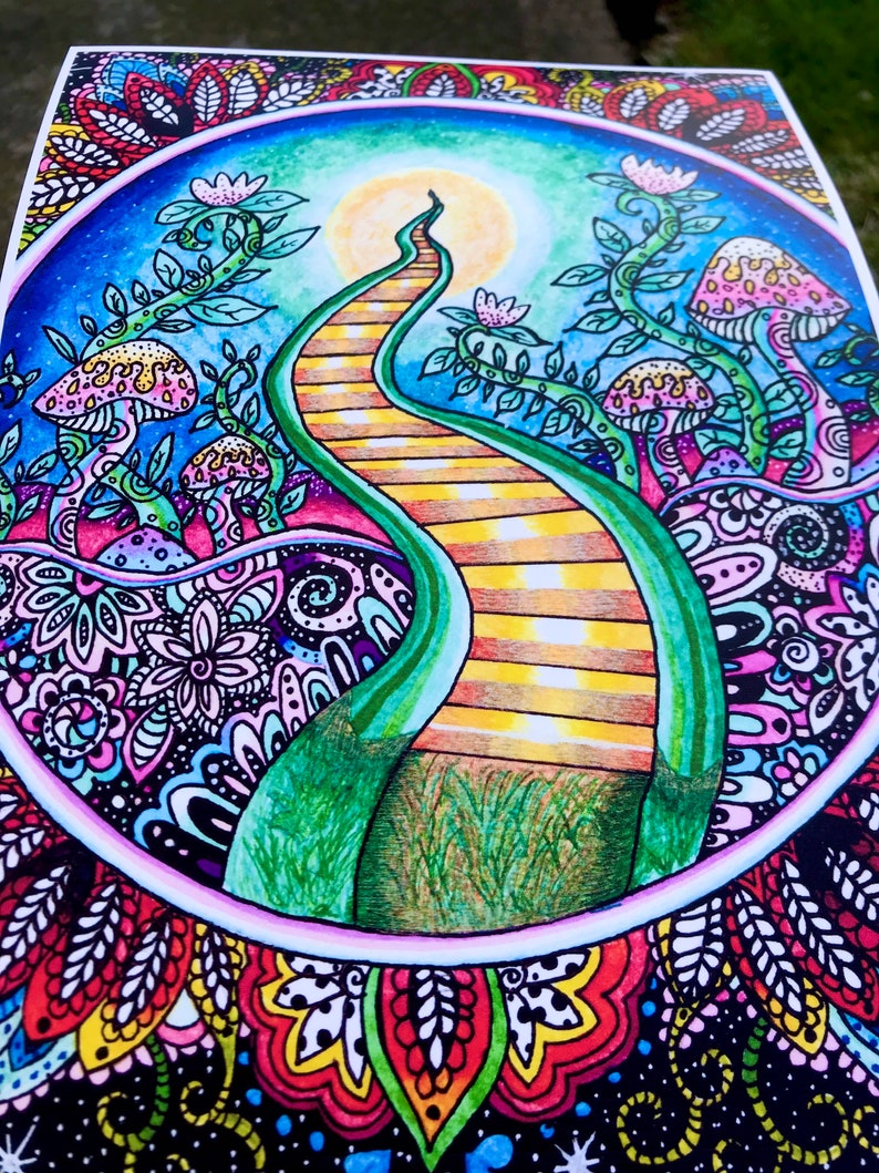Stairway to Heaven, Psychedelic Art Prints, Hippie Art Print, Trippy ...