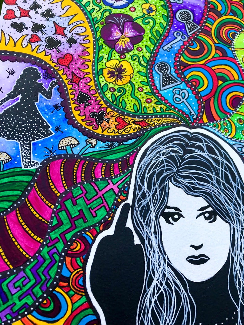 Grace Slick White Rabbit Illustrated Painting. Jefferson - Etsy Grace Slick White Rabbit Illustrated Painting. Jefferson - Etsy