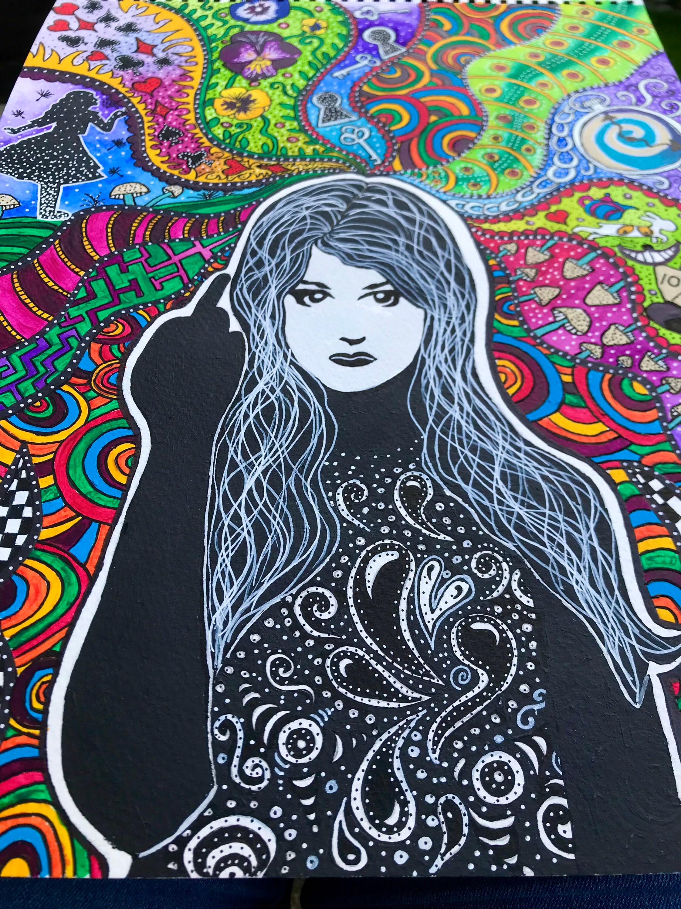 Grace Slick White Rabbit Illustrated Painting. Jefferson Airplane ... Grace Slick White Rabbit Illustrated Painting. Jefferson Airplane ...
