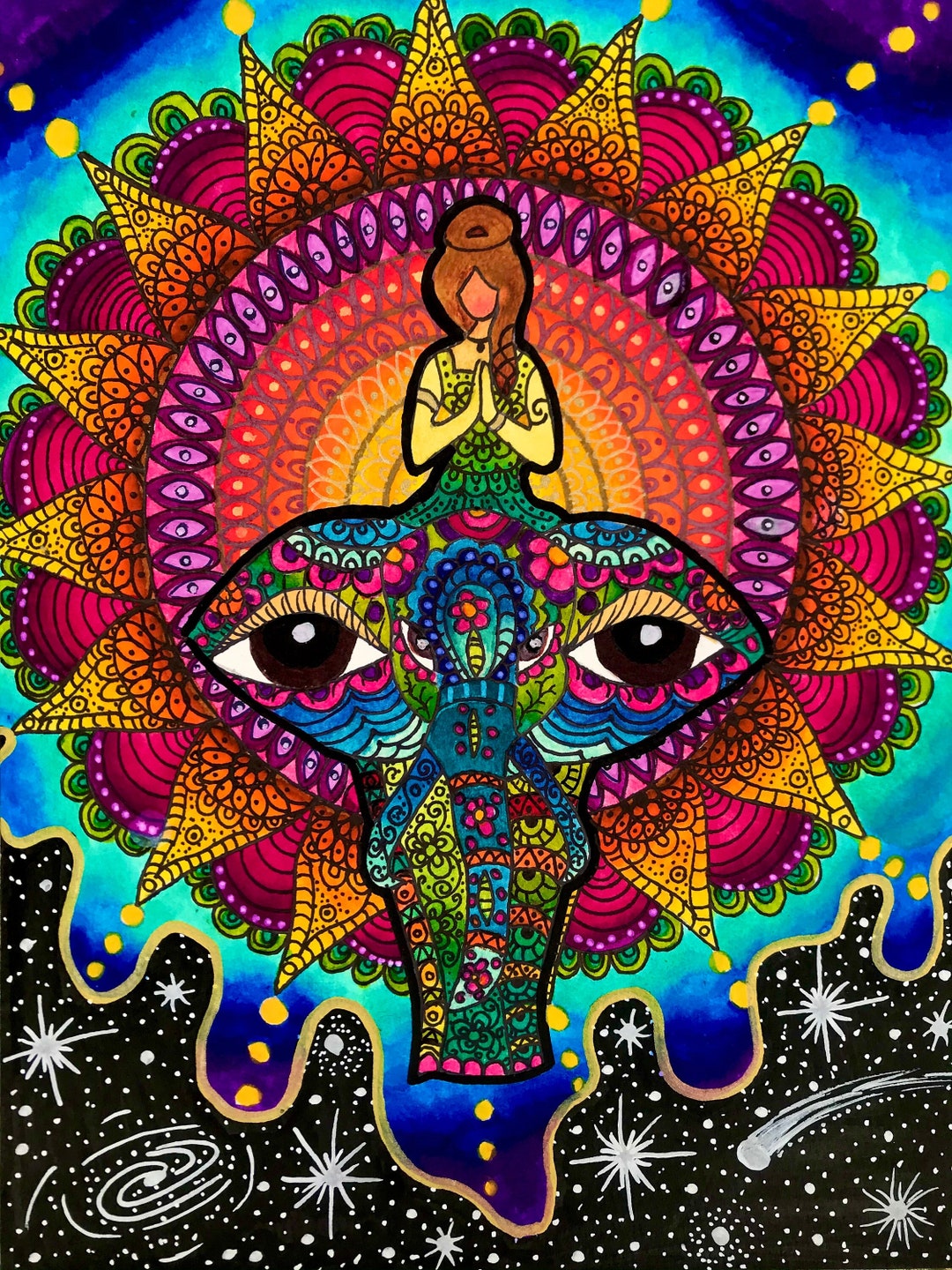Psychedelic Art Prints Hippie Art Prints Trippy Art Print Bohemian Art Hippie Home Decor Etsy