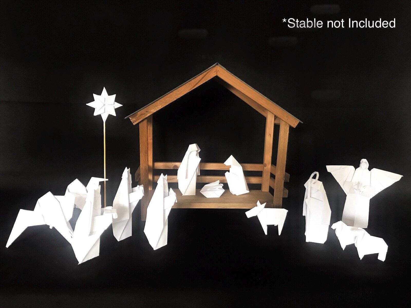Origami Nativity Set, Handmade Nativity, Christmas Scene - Etsy
