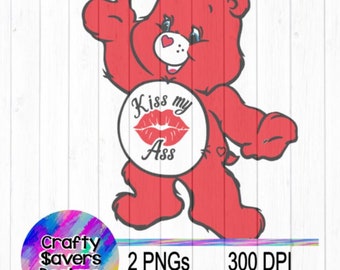 Red Care Bear Svg - Etsy