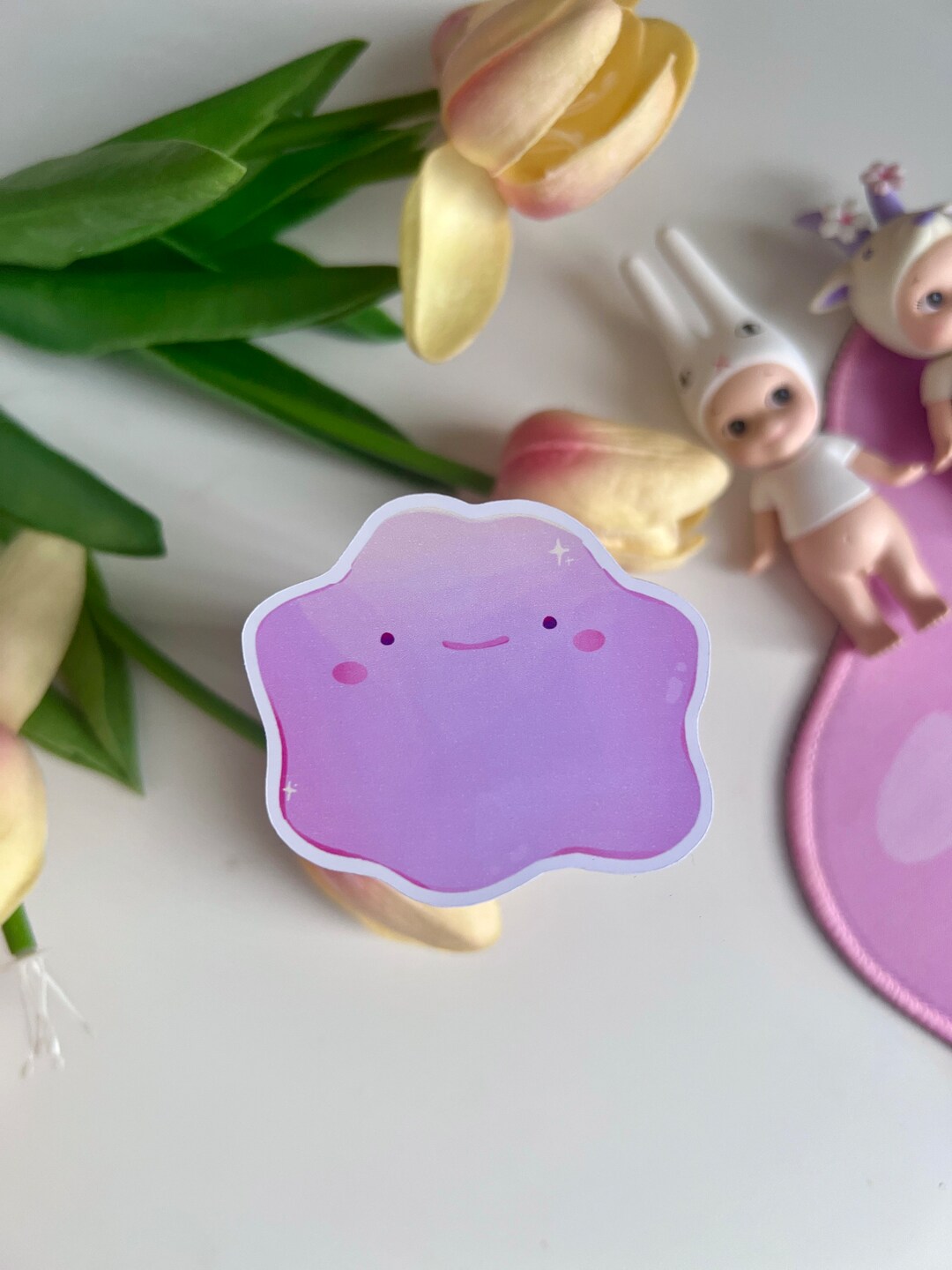 Purple Blob Sticker | Kawaii Gumball Sticker - Handmade Cute Waterproof ...