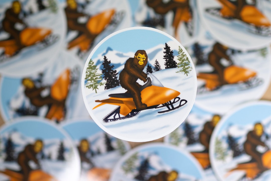 Bigfoot Snowmobiling Sticker | Snowmobile Vinyl Sticker - Etsy