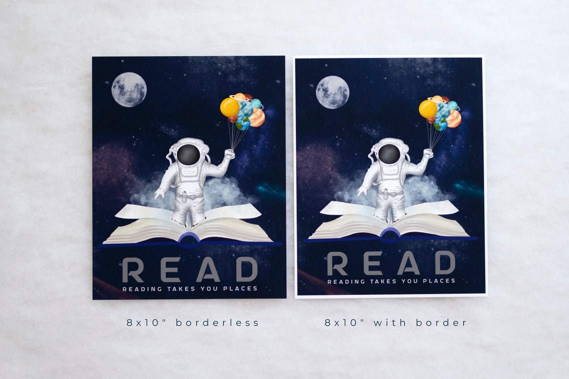 Read Poster NASA Astronaut Poster Space Illustration | Etsy