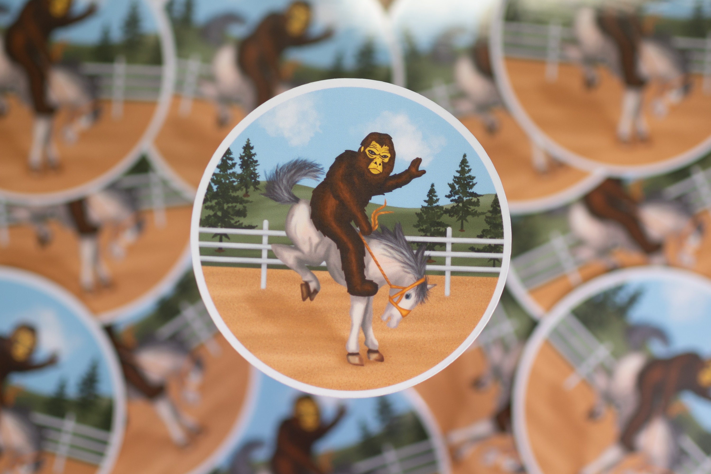 Bigfoot Riding a Bronco Sticker | Bronco Vinyl Sticker - Etsy