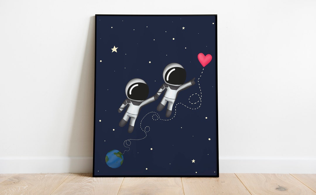 Astronauts in Space Poster | Astronaut Love Story | Poster | Home Decor ...
