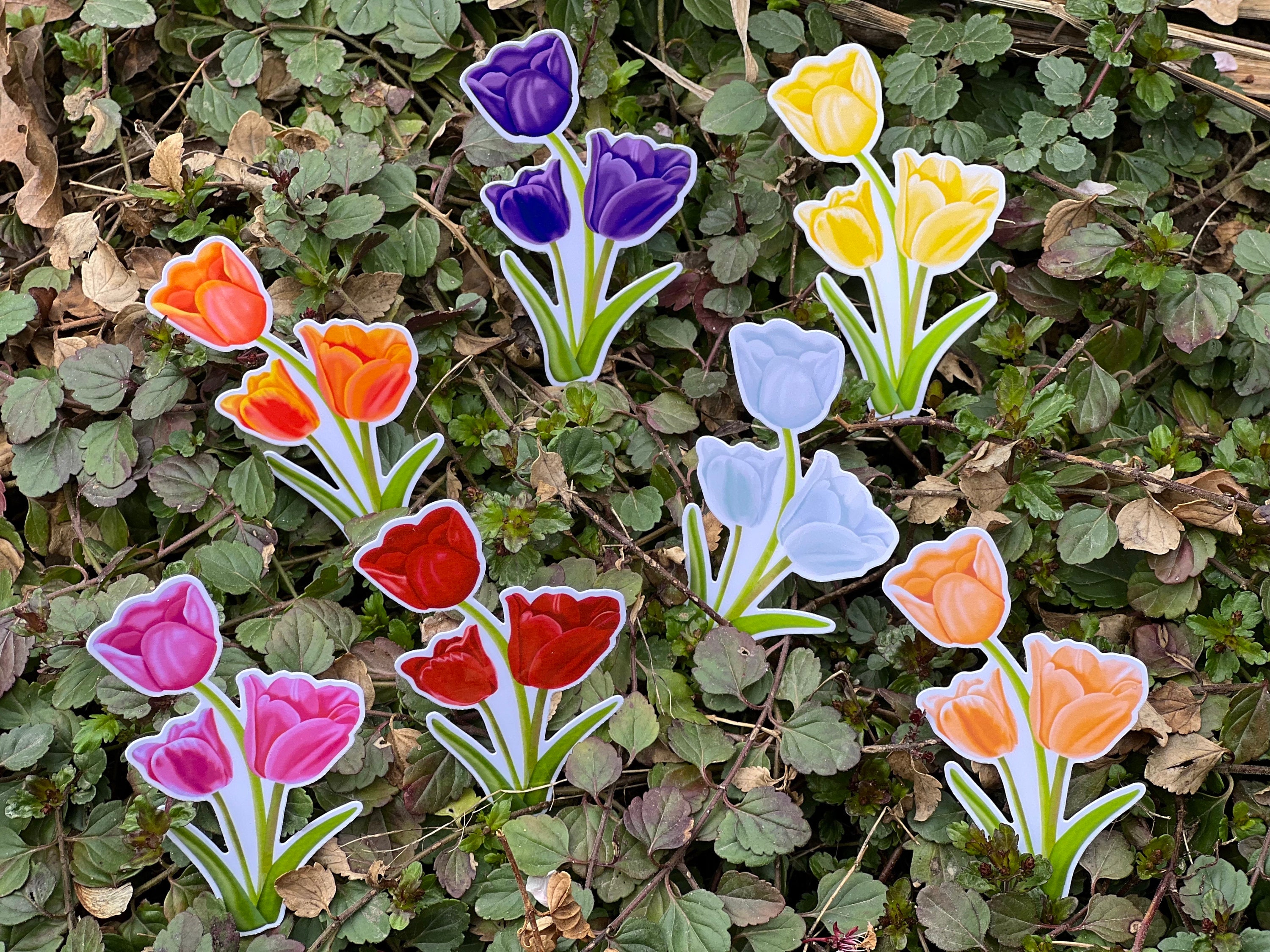 Tulip Sticker | Flower Vinyl Sticker | 7 Color Options - Etsy