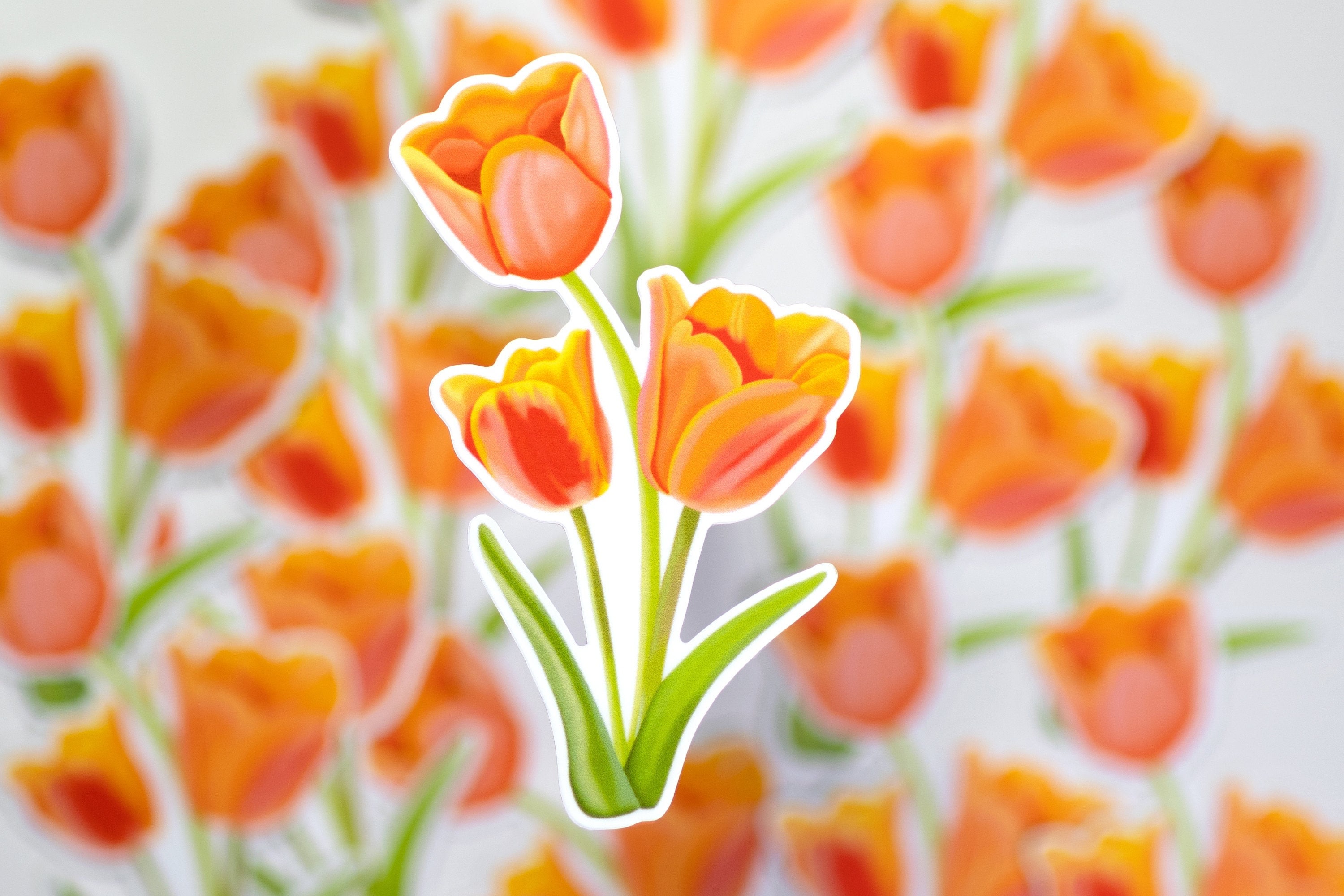 Tulip Sticker Flower Vinyl Sticker - Etsy