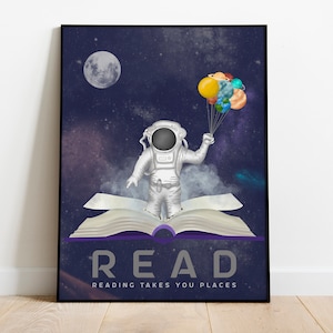 Read Poster | NASA Astronaut | Poster | Space Illustration | Home Decor ...