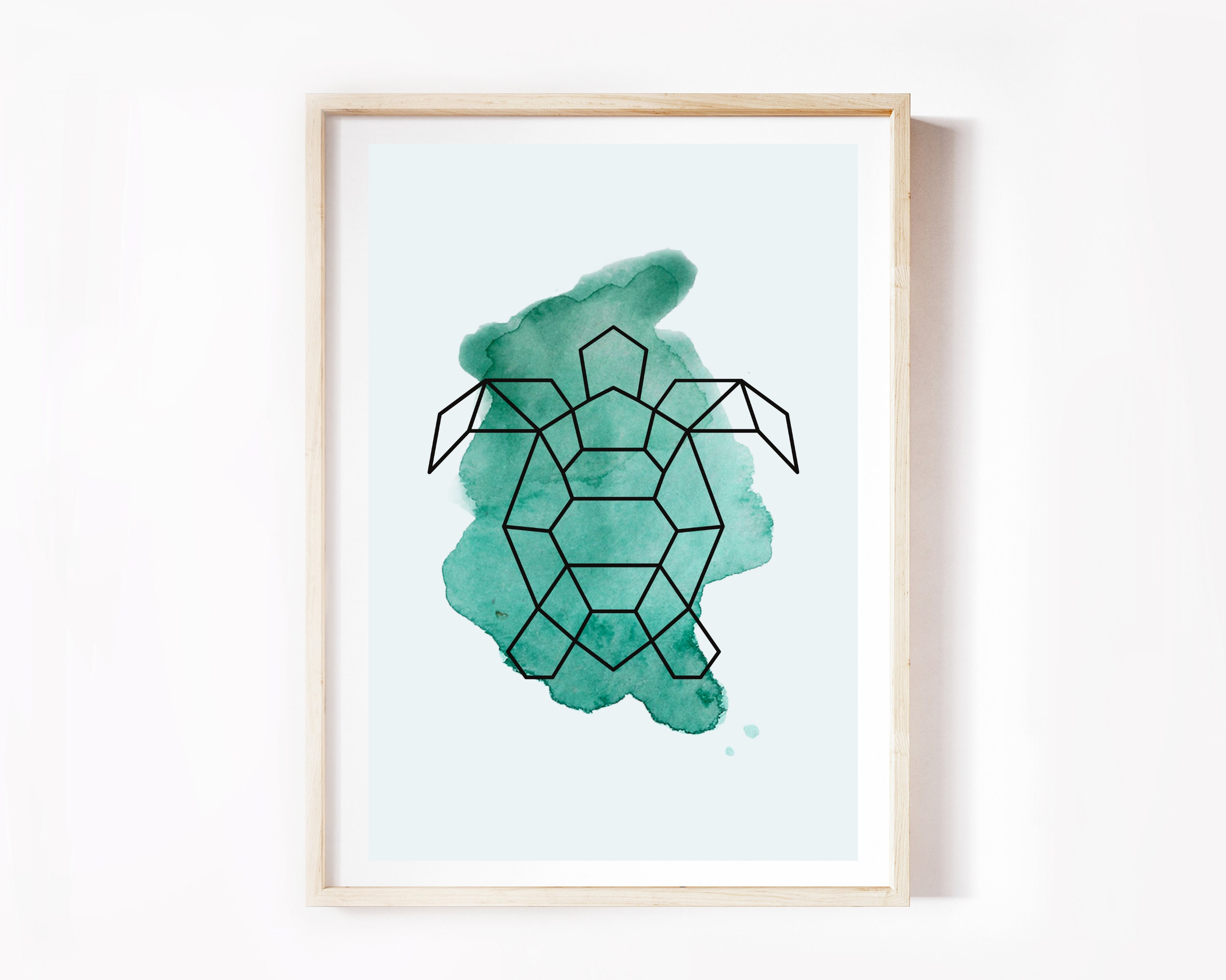 Geometric Turtle, Sea Turtle Print, Tropical Art, Digital Print ...