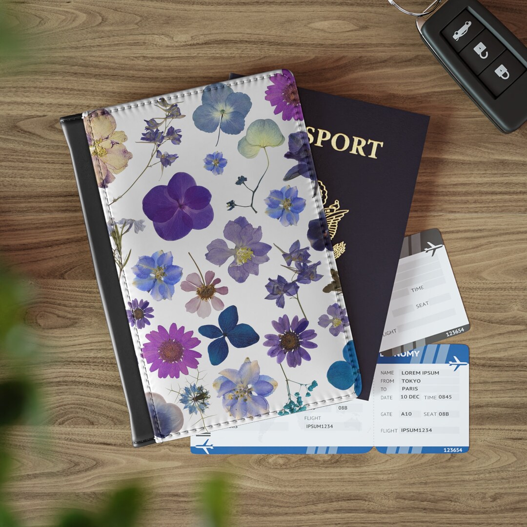 Wildflower Passport Cover, Wildflower Faux Leather Passport Cover ...