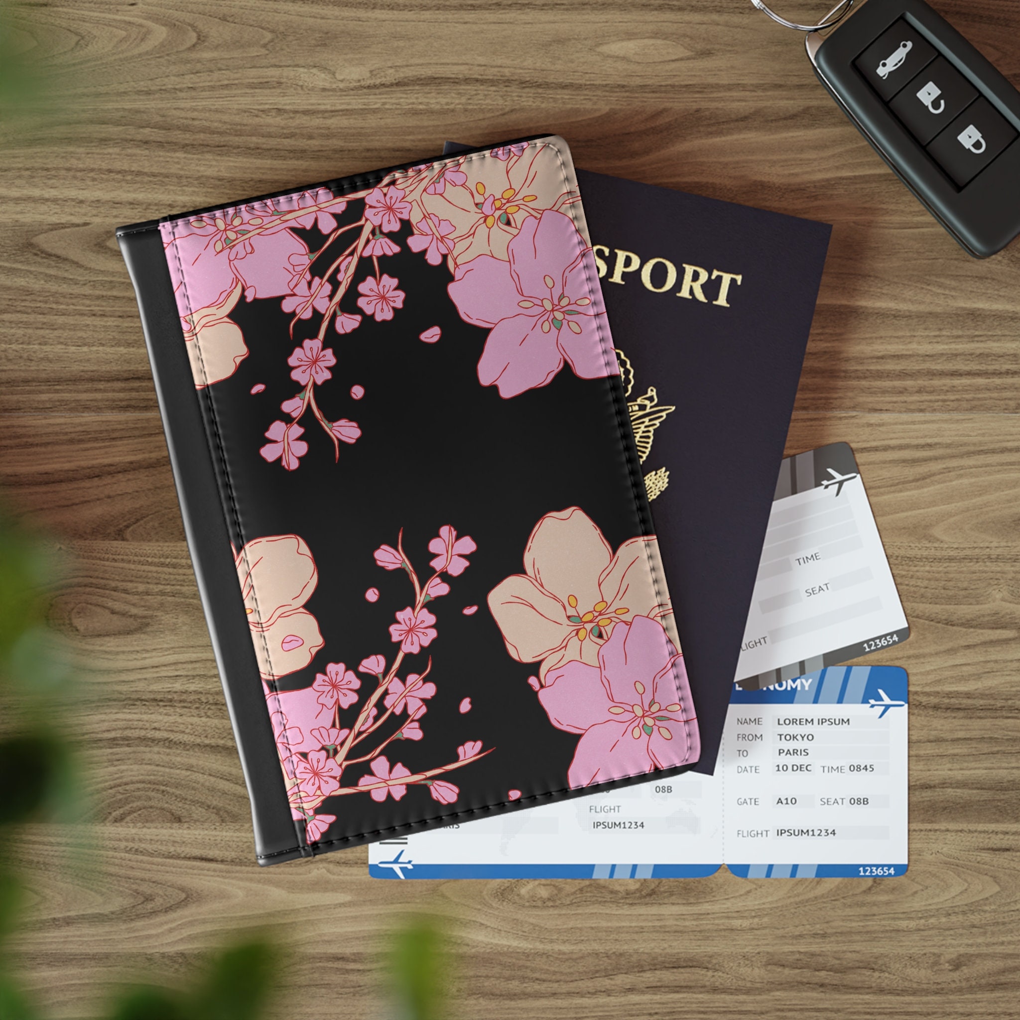 Cherry Blossom Passport Cover, Flower Passport, Botanical Passport ...