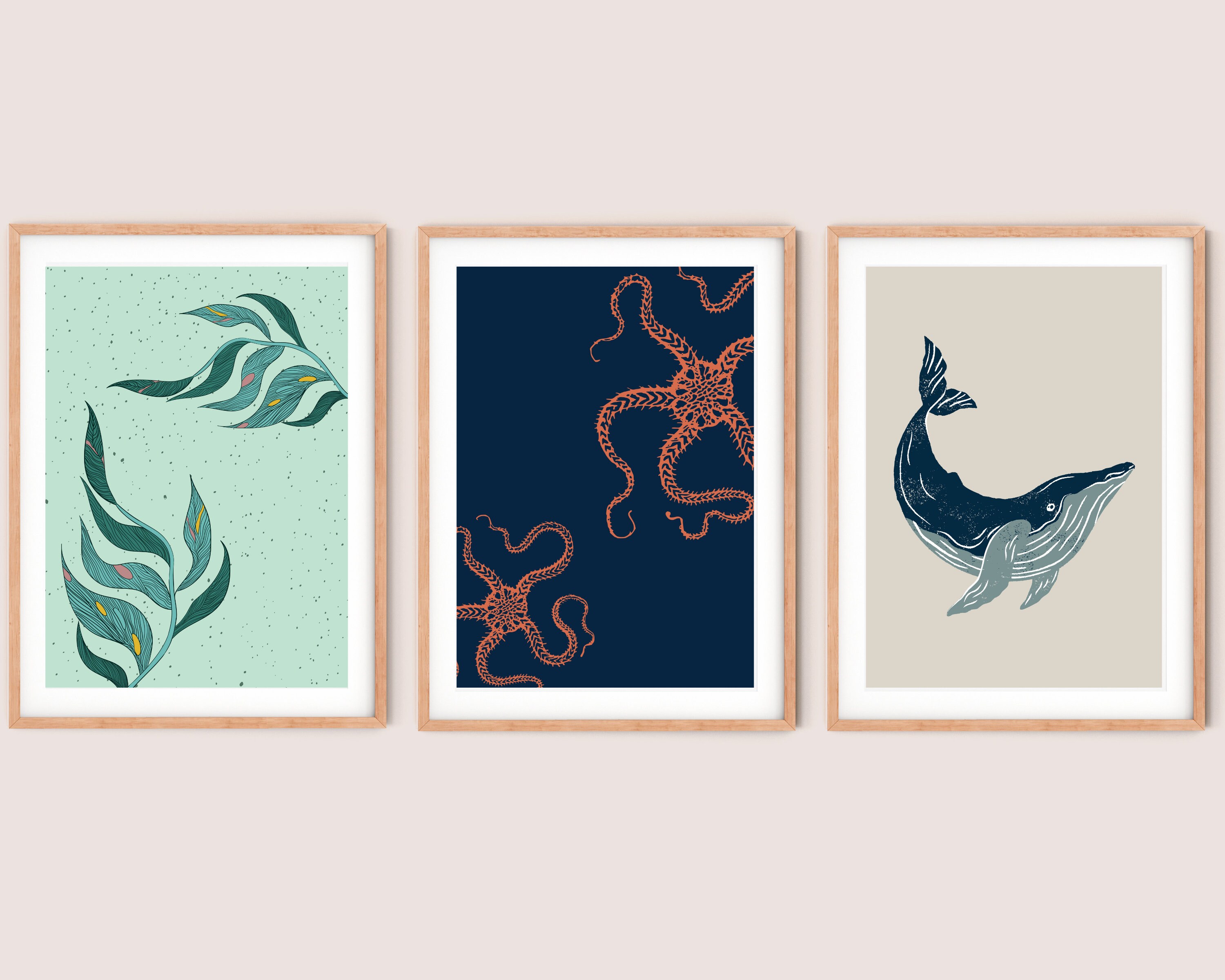 Sea Creatures Print Starfish Print Sea Art Print Sea Wall - Etsy UK