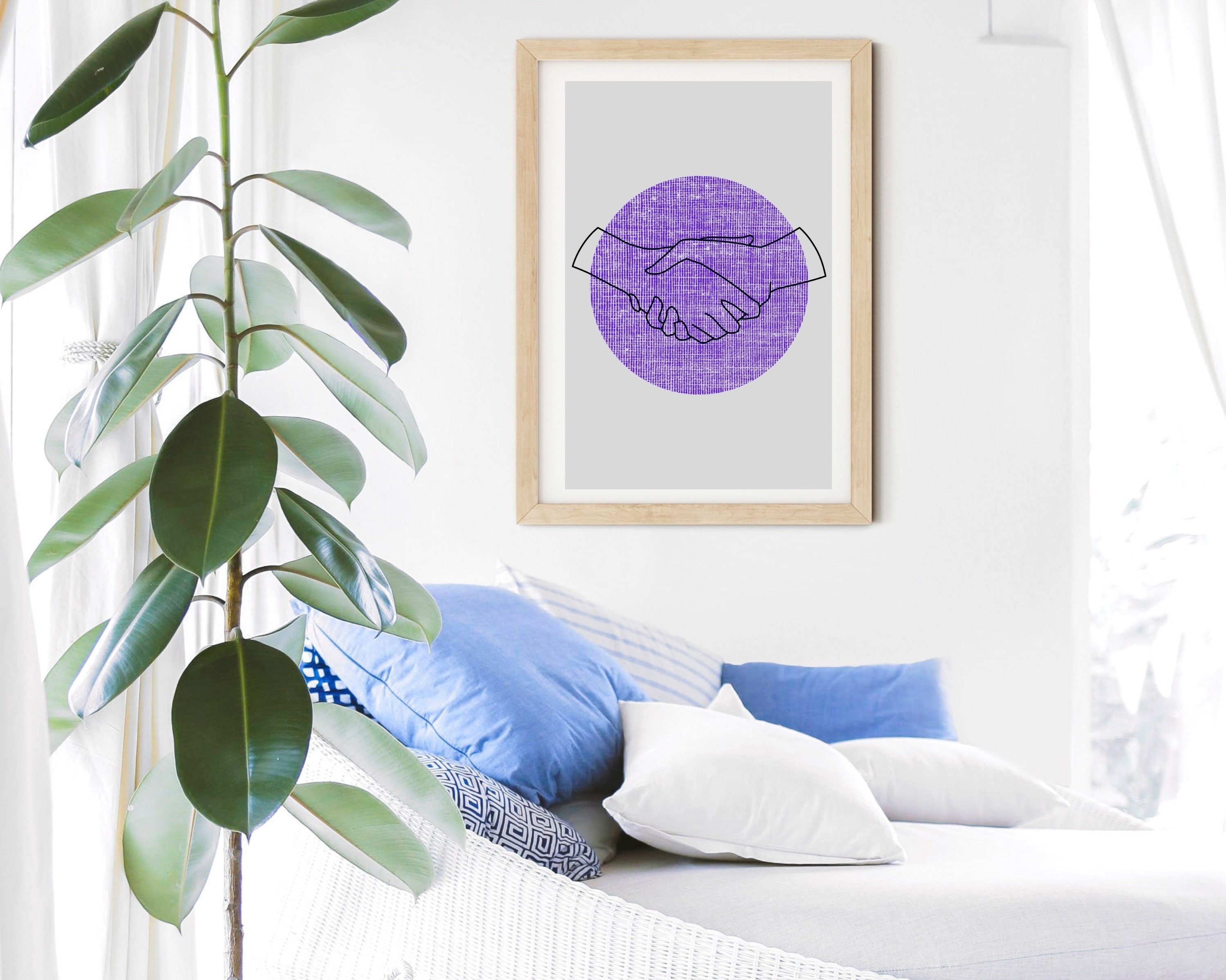 Purple Circle Print, Hand, Line Art, Digital Download, Digital Art ...