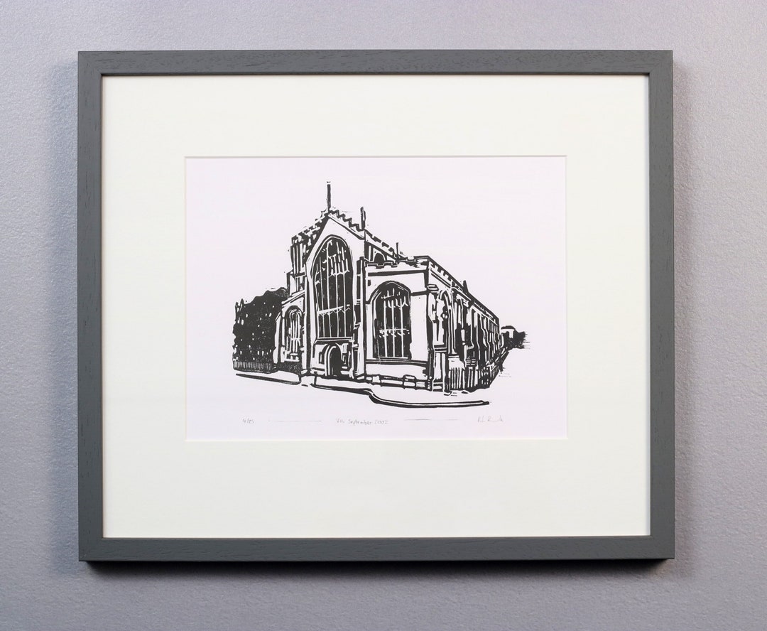 St Mary's Church Lino Print: Bury St Edmunds, Suffolk Art - Etsy