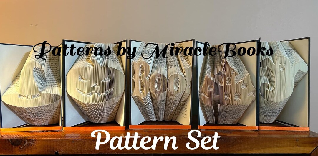 Halloween BOOK FOLDING PATTERN Set: Witch Hat, Halloween Pumpkin, Boo ...