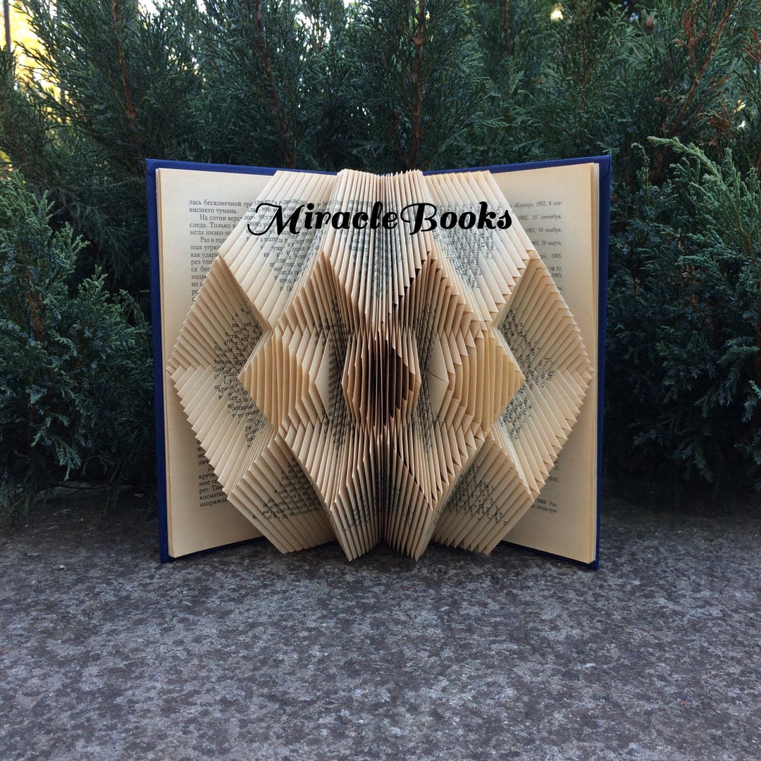 Rhombus BOOK FOLDING PATTERN + Instructions - Book Fold - Folded Book ...