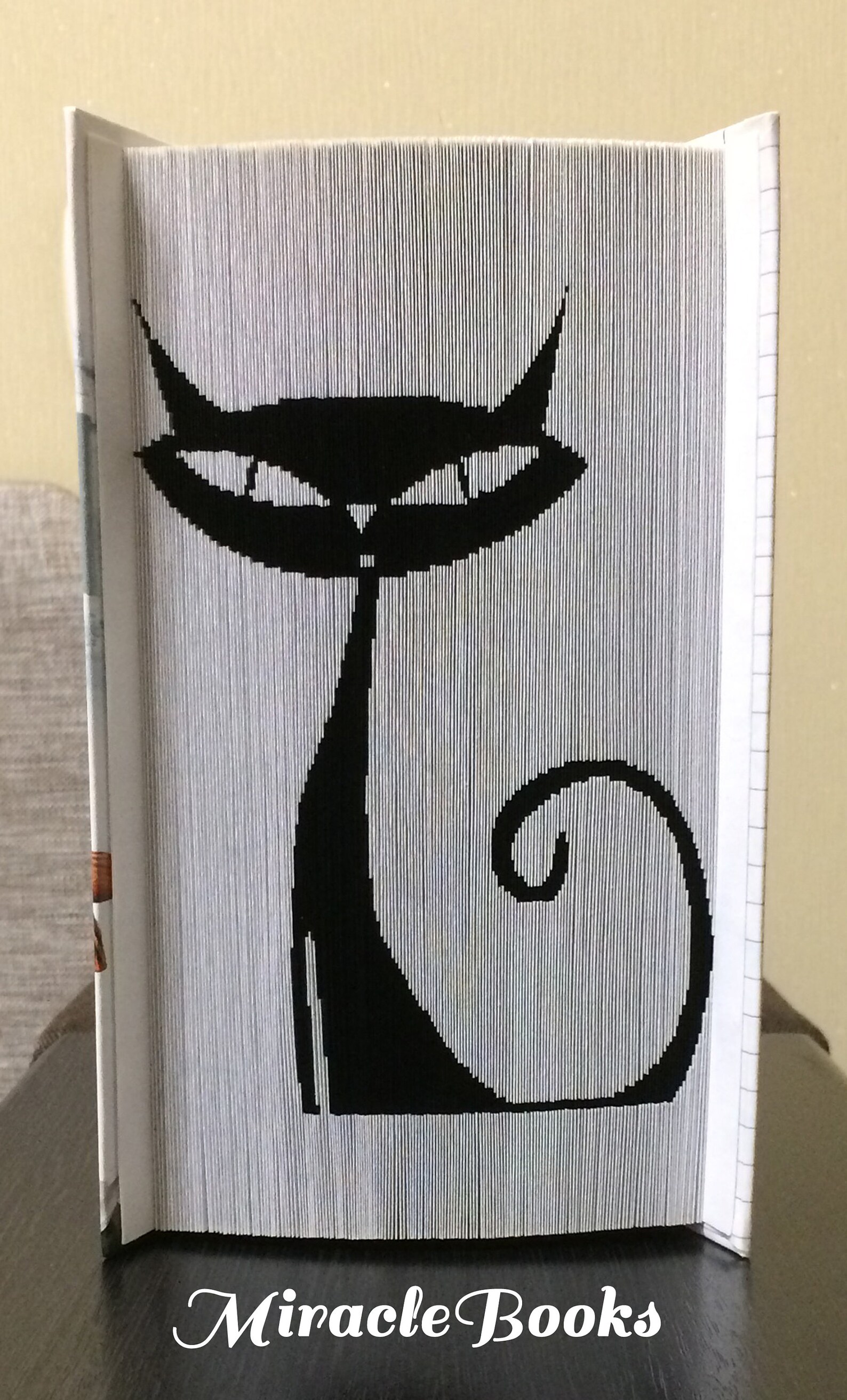 Cat BOOK FOLDING PATTERN + Instructions - Book Fold - Folded Book - Cut ...