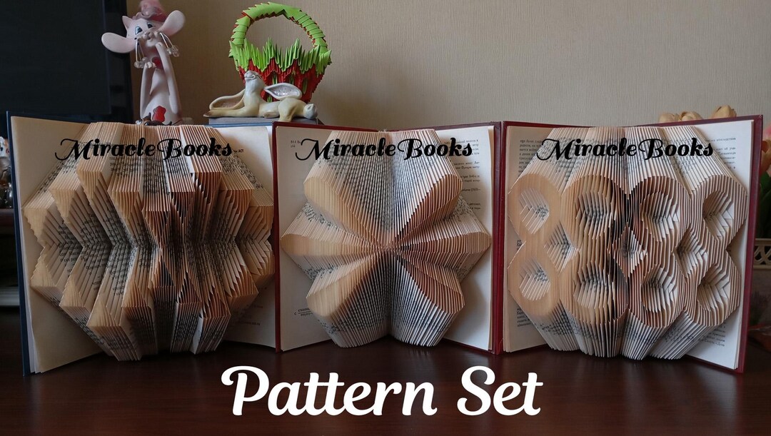 Geometric BOOK FOLDING PATTERN Set: Triangles, Flower, Infinity (3 ...