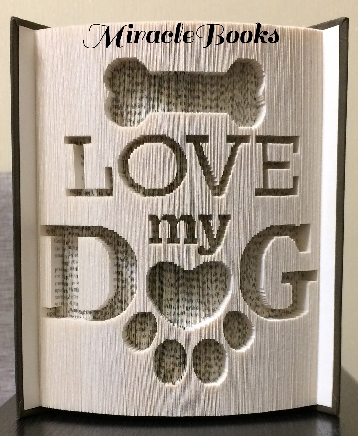 I Love My Dog BOOK FOLDING PATTERN + Instructions - Dog Book Folding ...