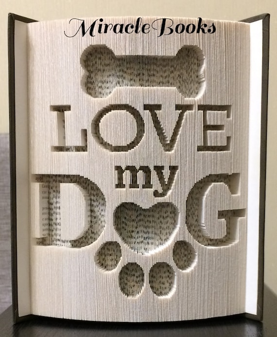 I Love My Dog BOOK FOLDING PATTERN Instructions Dog Book | Etsy