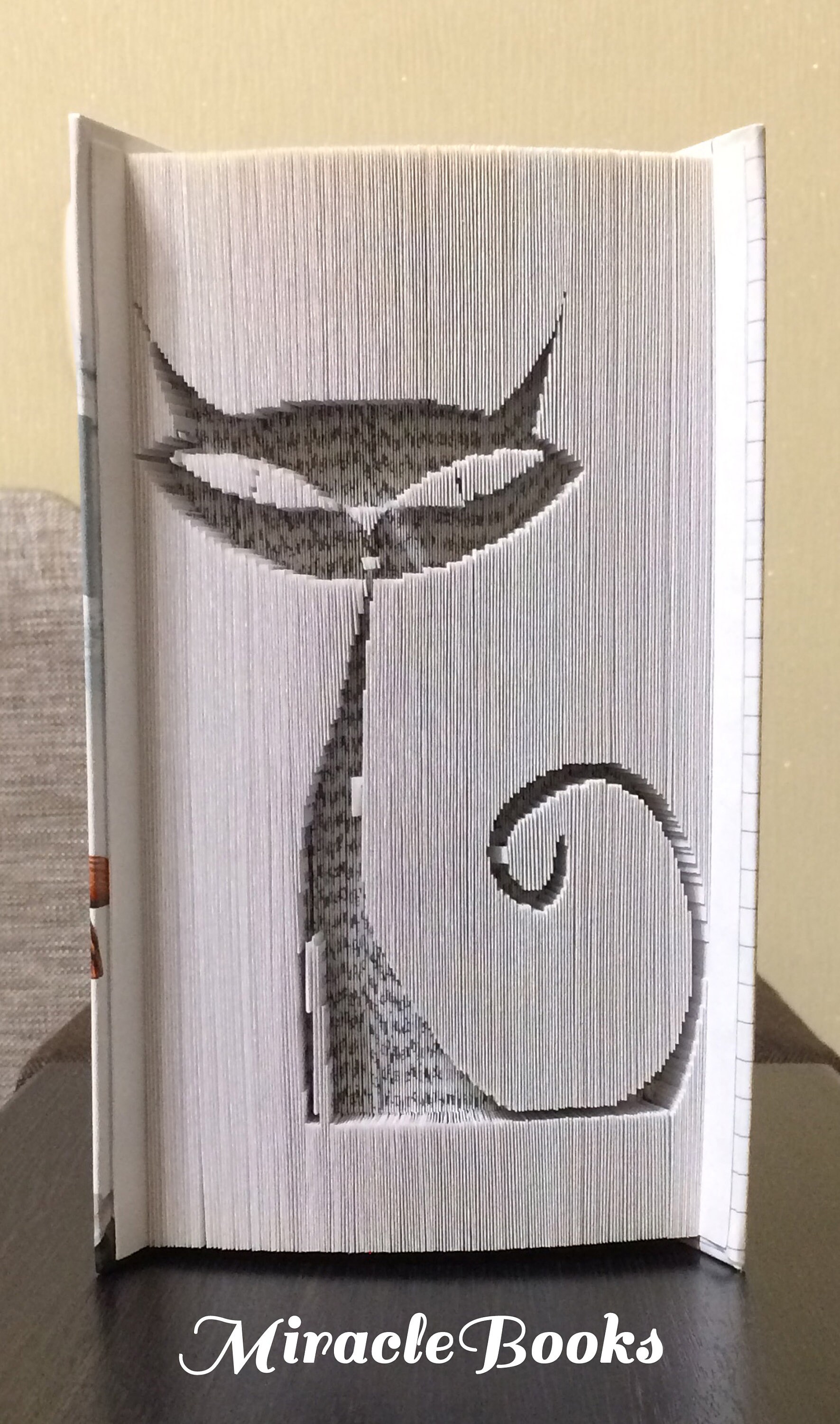 Cat BOOK FOLDING PATTERN Instructions Book Fold Folded - Etsy