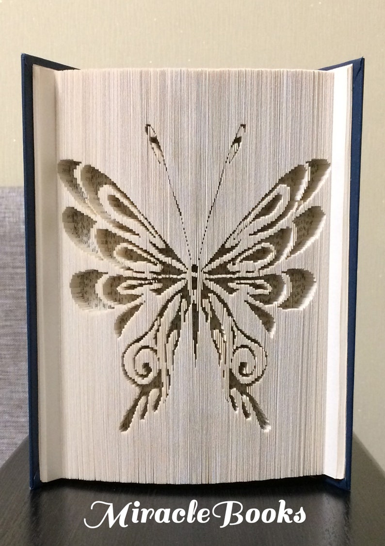 Butterfly BOOK FOLDING PATTERN + Instructions - Book Fold - Folded Book ...