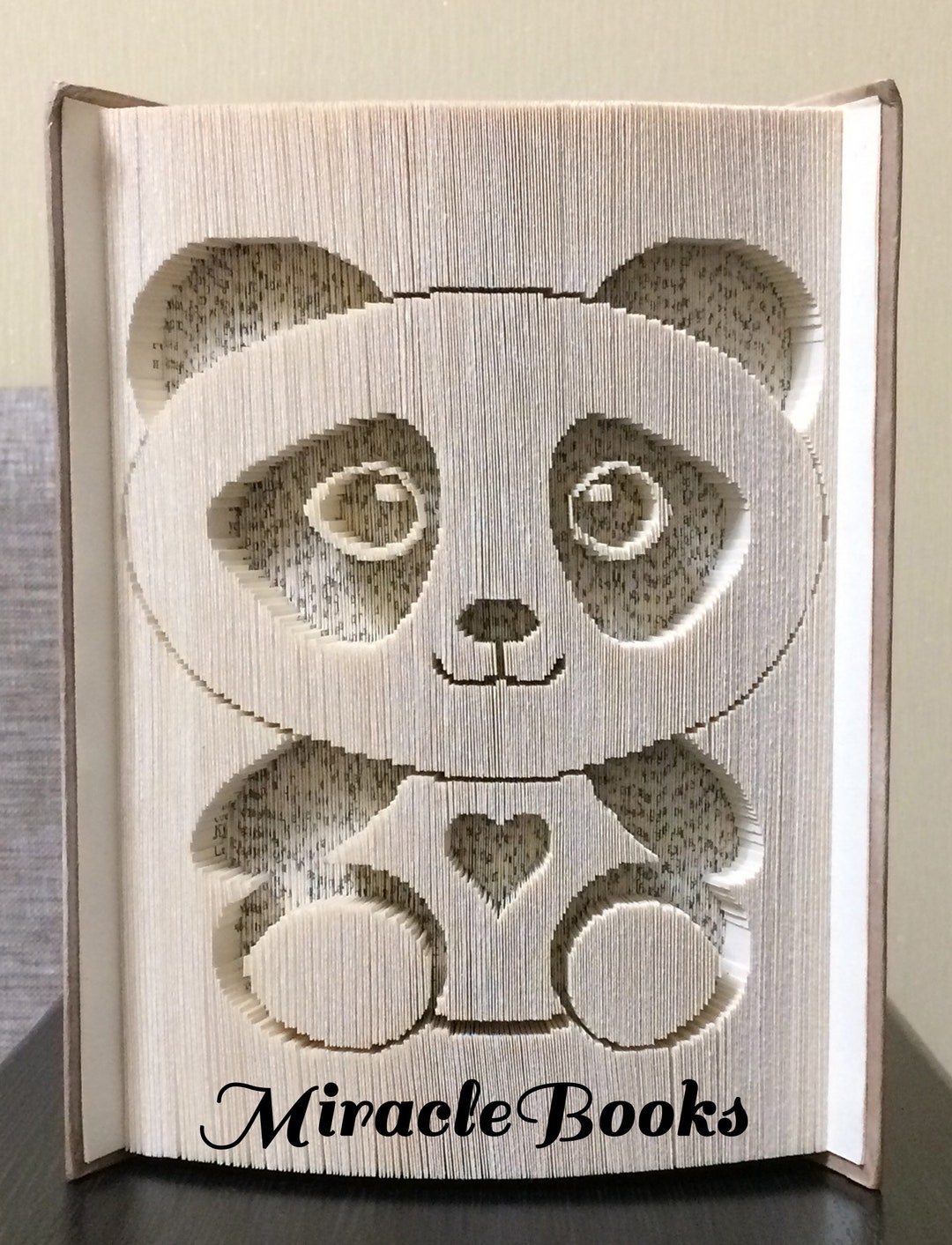 Panda BOOK FOLDING PATTERN + Instructions - Book Fold - Folded Book ...