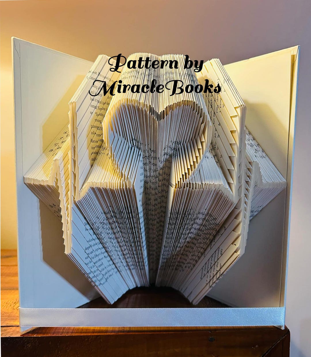 Heartbeat Book Folding PATTERN (MMF) + Instructions + FREE Paw Print Book Folding Pattern - Love ...