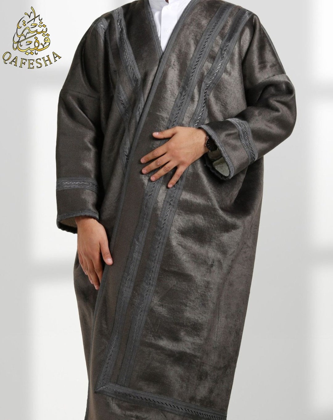 Farwa Fur Bisht Arabic Cloak Winter Coat Gray - Etsy