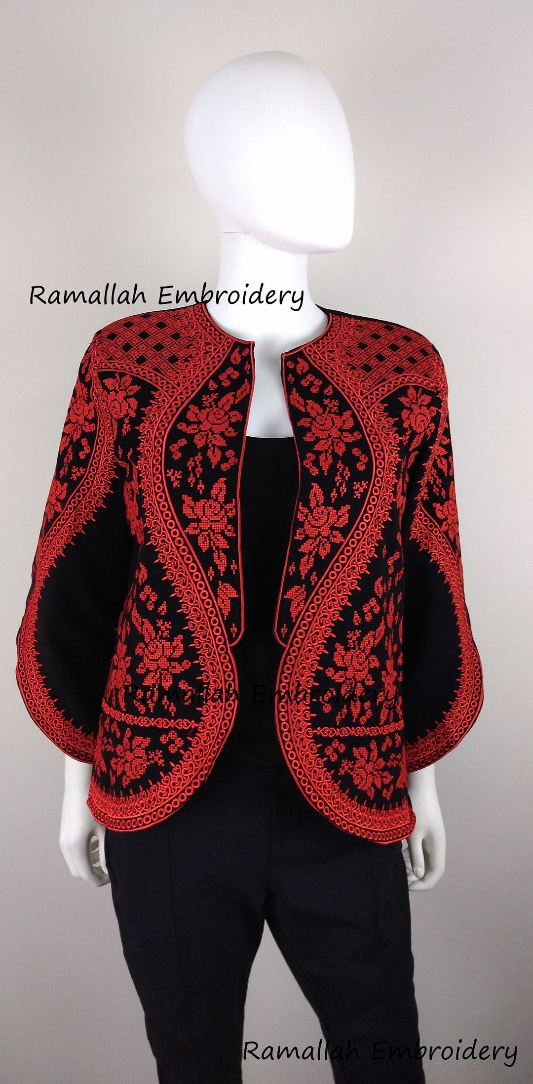 Palestinian Embroidery Stunning Jacket Amazing Tatreez From Front ...