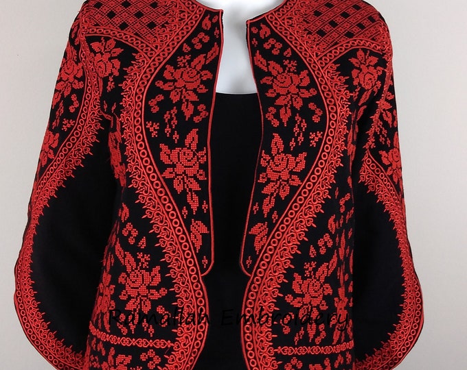 Palestinian Embroidery Stunning Jacket Amazing Tatreez From Front ...