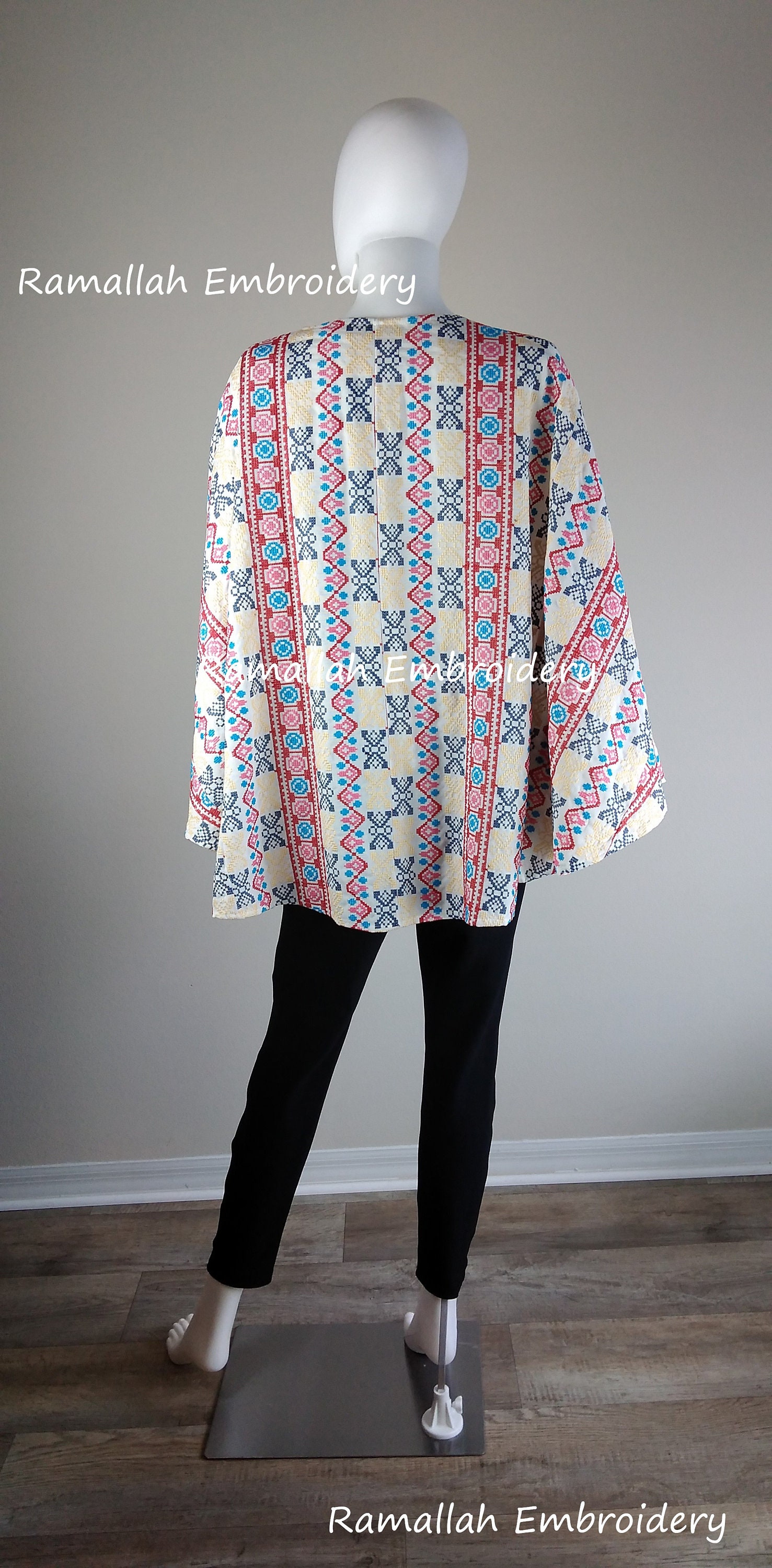 One Size Cape Jacket Embroidery Palestinian Tatreez | Etsy