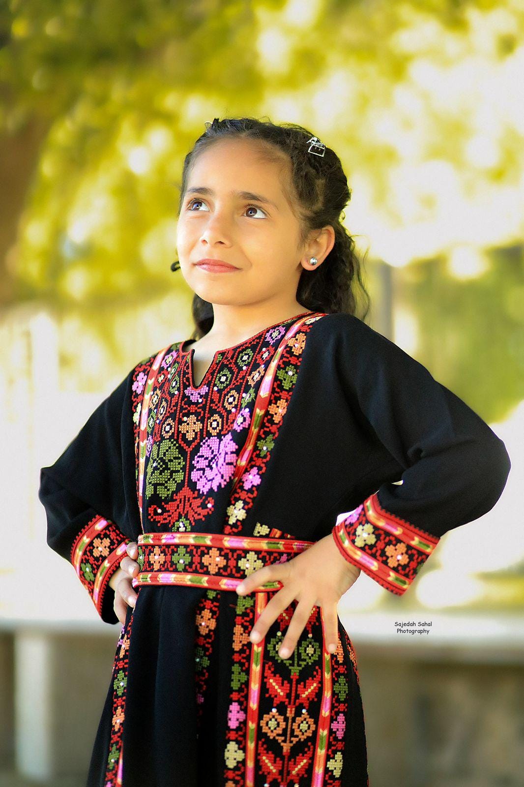 Embroidery Palestinian Girl Dress Thobe Tatreez Black Bayt Dajan - Etsy