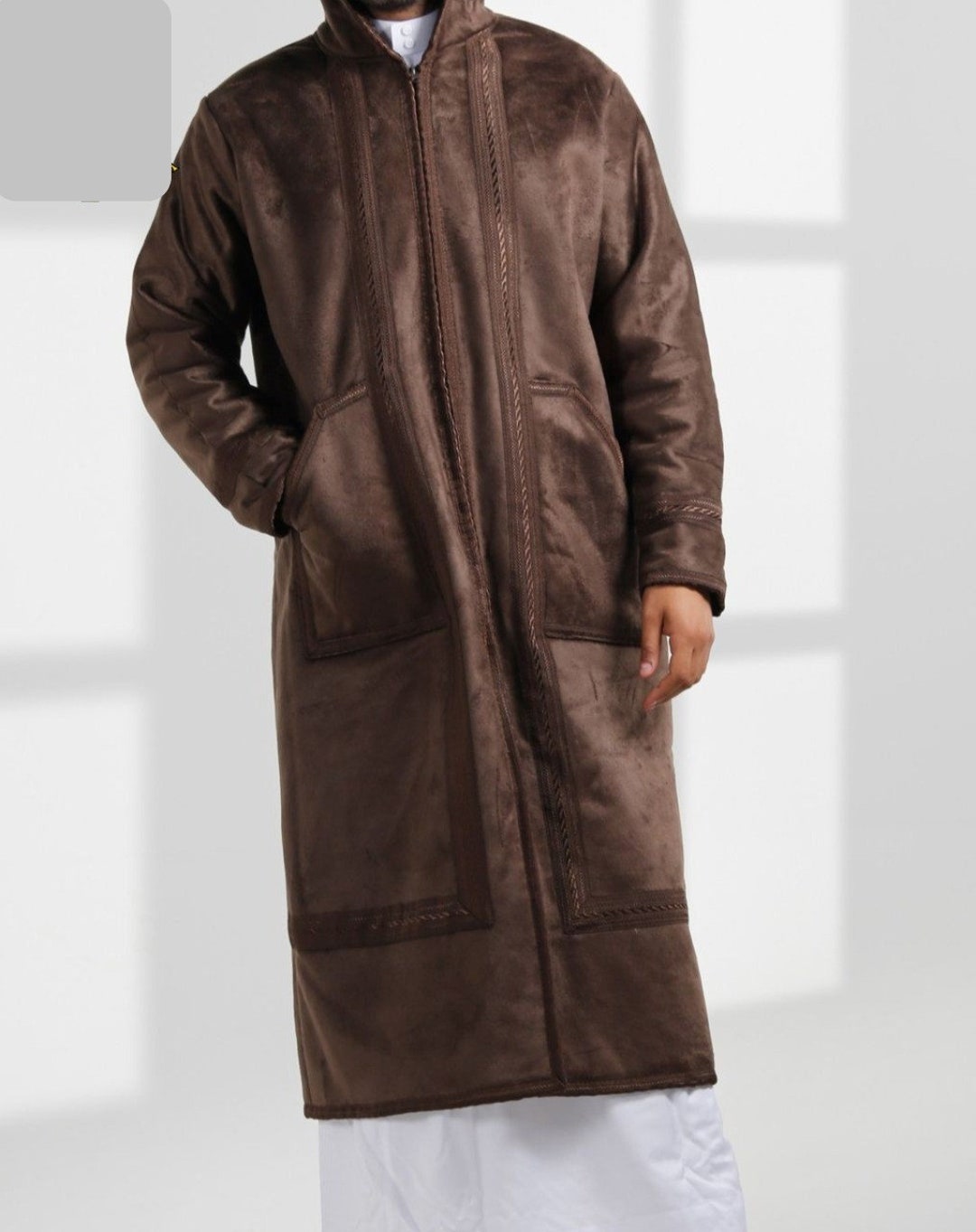 Farwa Bisht Fur Men Winter Coat Arabian High Quality Brown Coat With ...