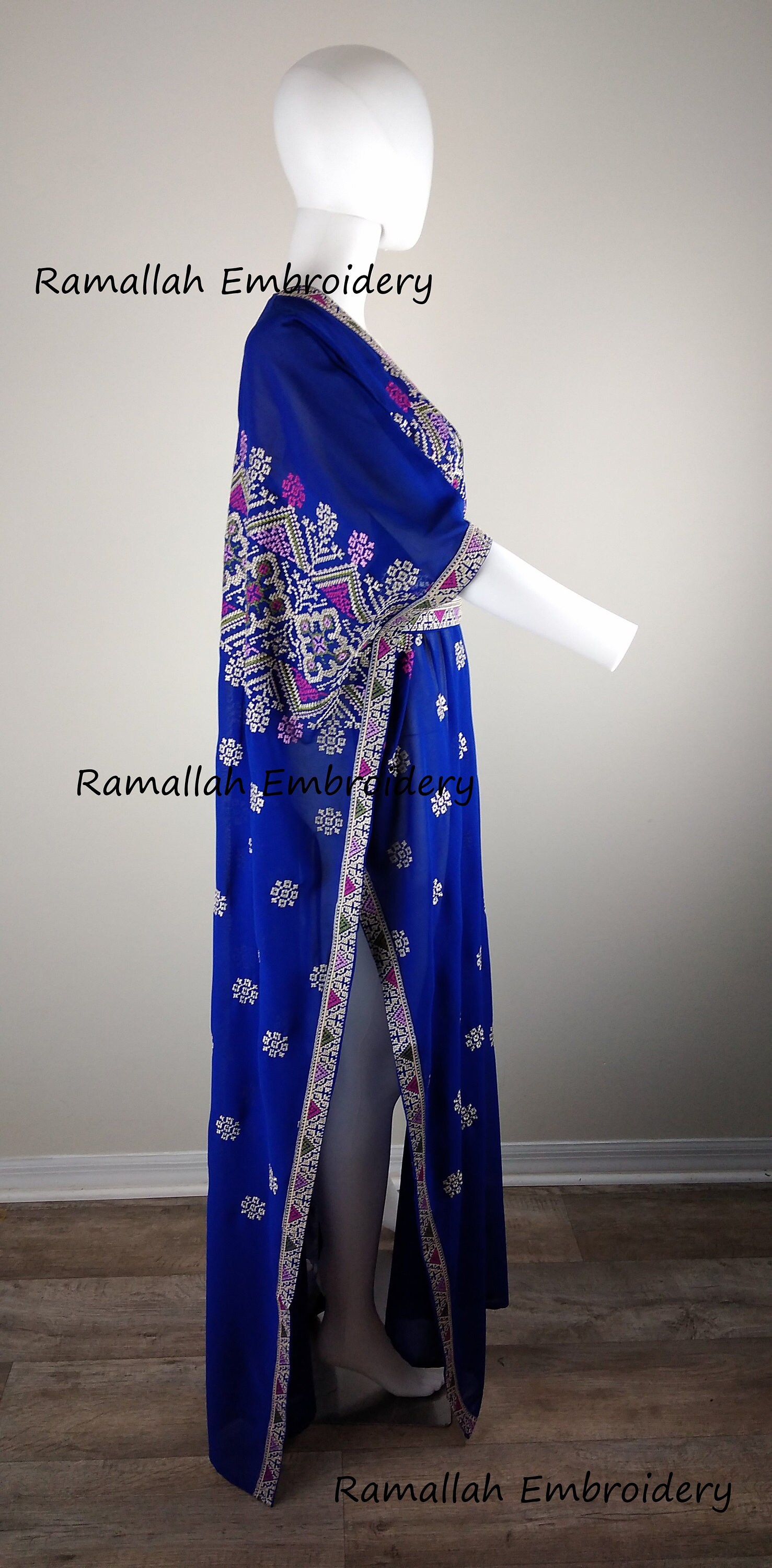 One Size Palestinian Embroidered Blue Bisht New Collection | Etsy