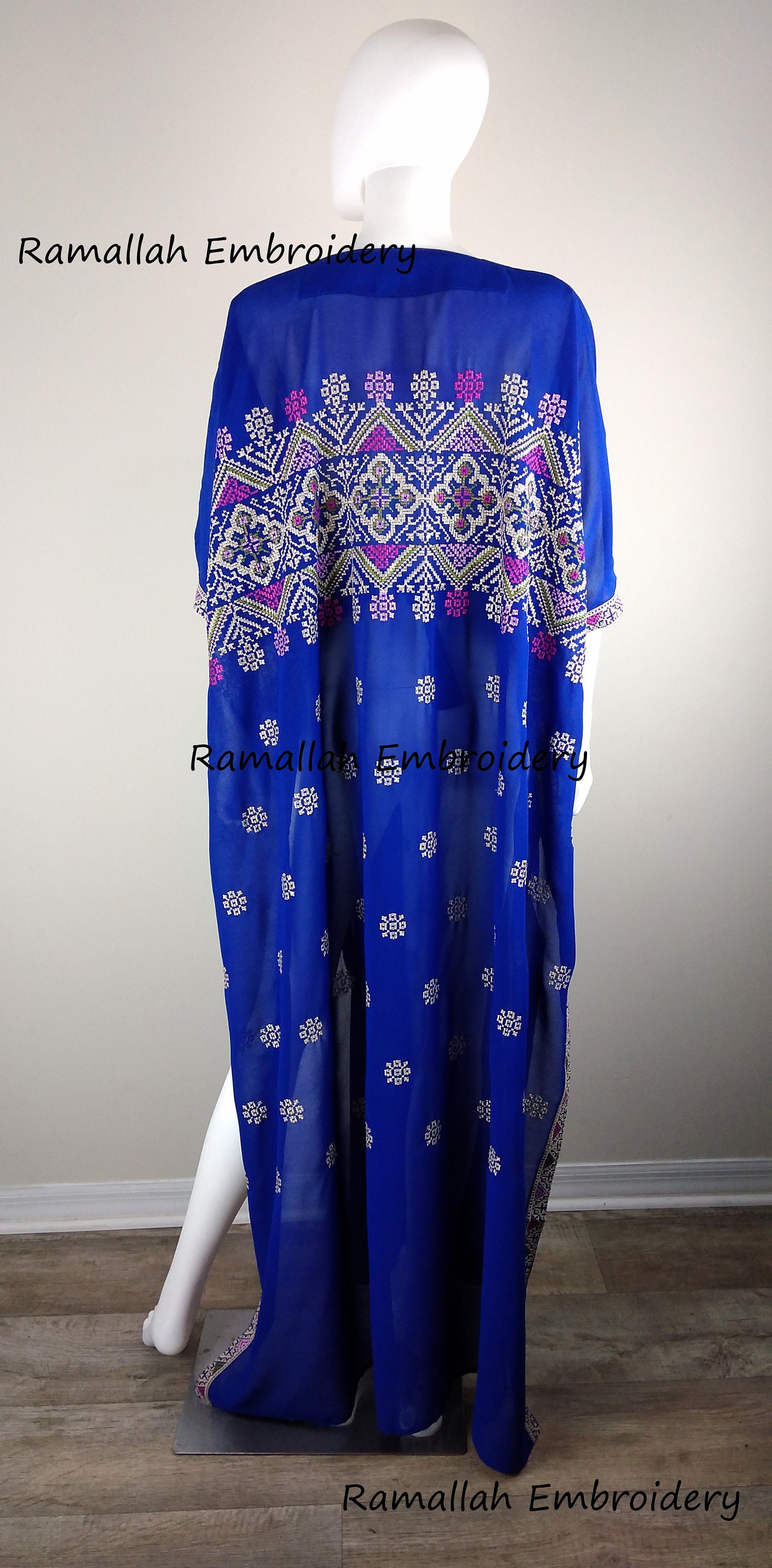 One Size Palestinian Embroidered Blue Bisht New Collection | Etsy