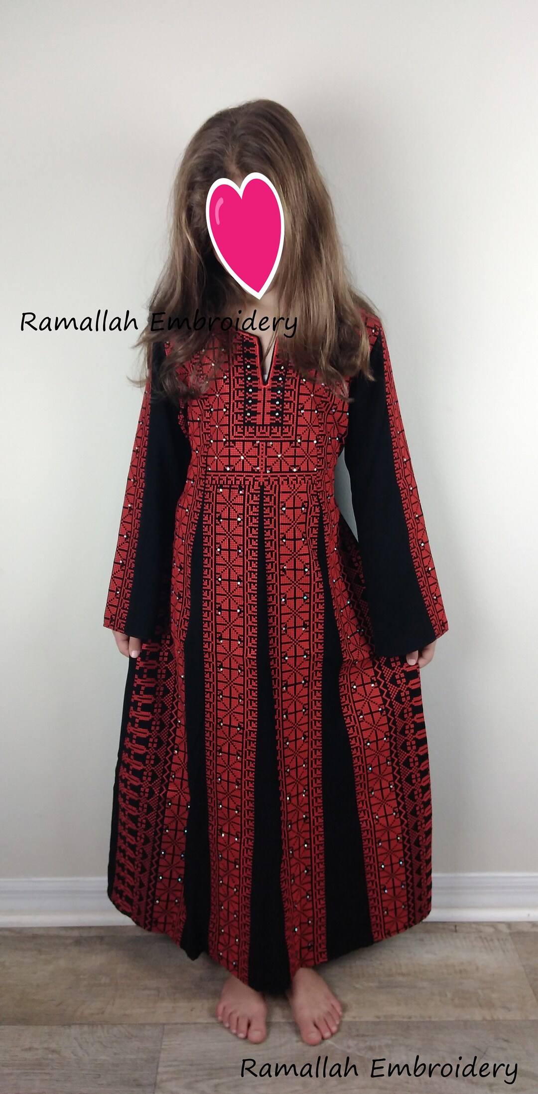 Embroidery Palestinian Little Girl Dress Thobe Tatreez Heritage Thobe ...