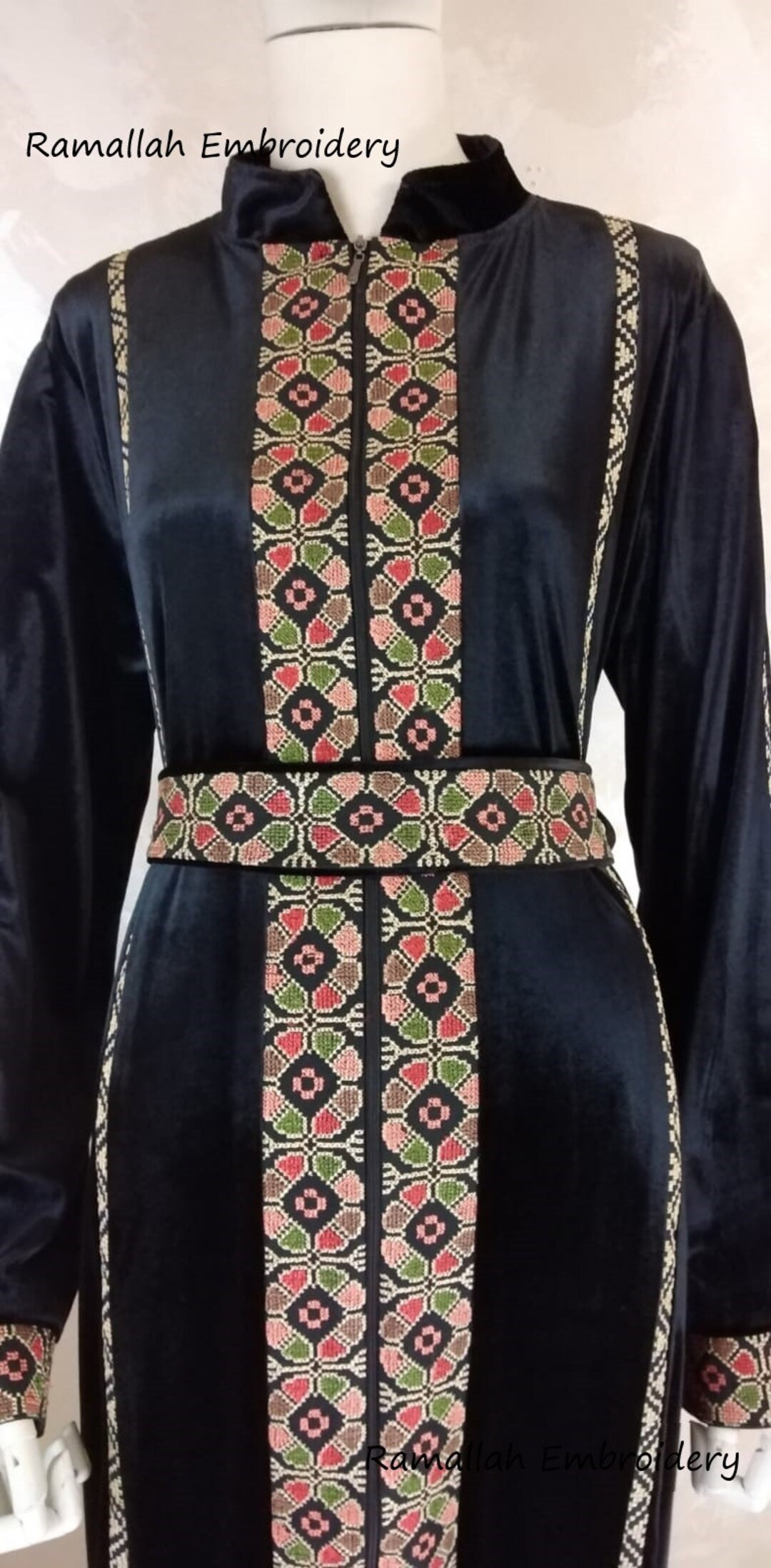 Palestinian Thobe Tatreez Velvet Stretchy Dress - Etsy